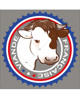 BO13 - Sticker label viande française - DECO-VITRES - Electrostatique