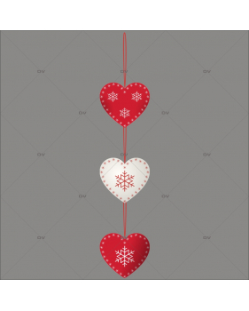 SC1 - Sticker guirlande de coeurs - DECO-VITRES - Electrostatique