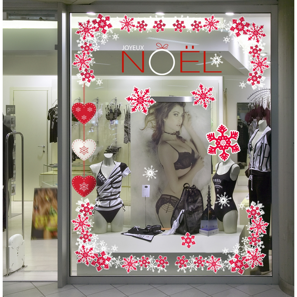 SC1 - Sticker guirlande de coeurs - DECO-VITRES - Electrostatique