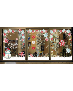 SC1 - Sticker guirlande de coeurs - DECO-VITRES - Electrostatique