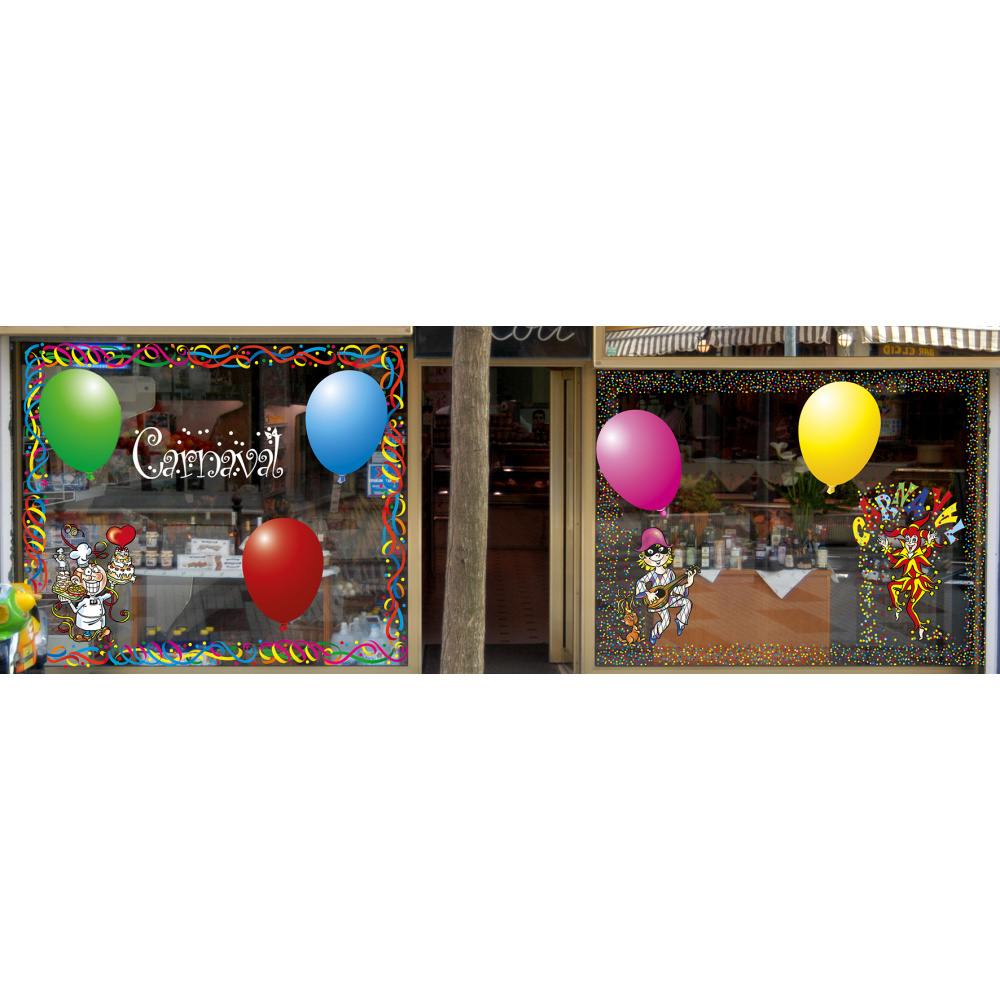 CONF1 - Sticker frises de confetti - DECO-VITRES- Electrostatique