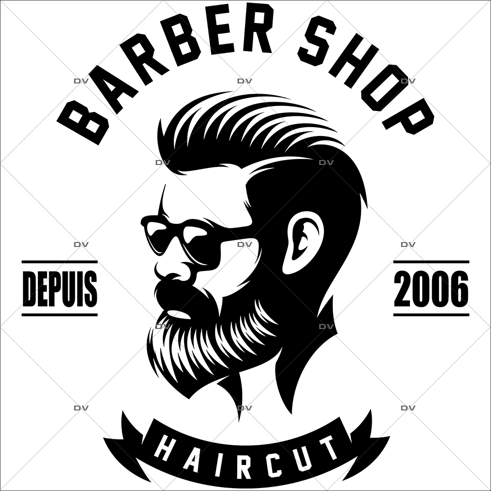 BBS2 - Sticker barber shop personnalisable