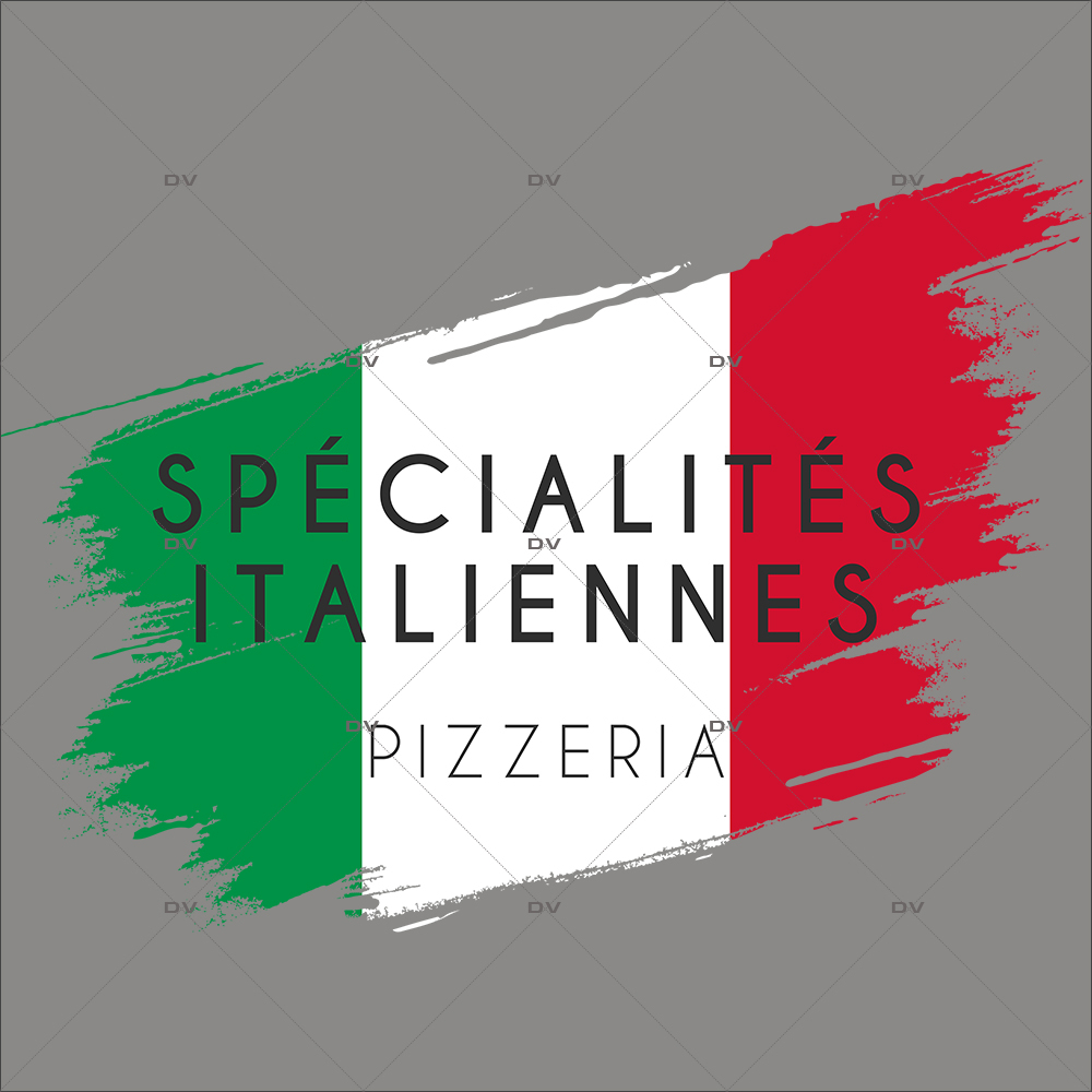 ITA2 - Sticker drapeau italien personnalisable